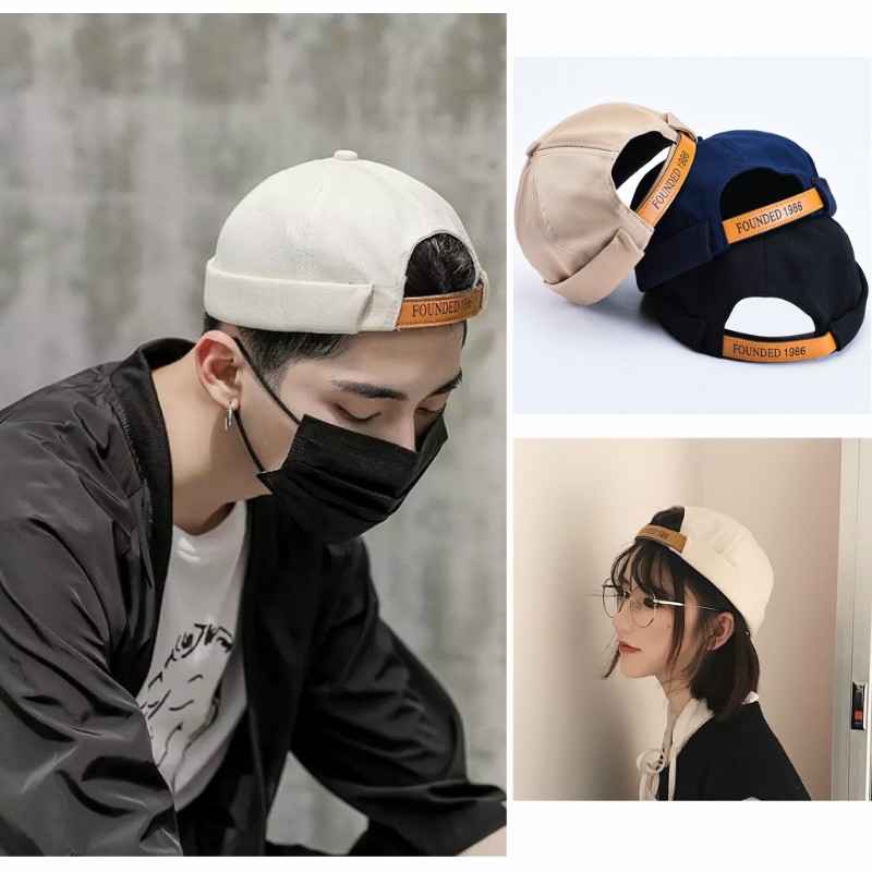 Hip Hop Docker Pumpkin Cap Women Men Brimless Streetwear Skullcap ...