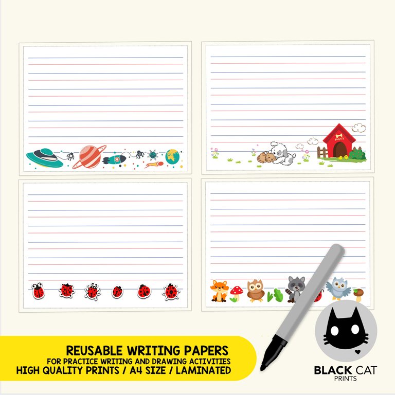 Writing Papers (Reusable / High Quality Prints / A4 Size / Laminated ...