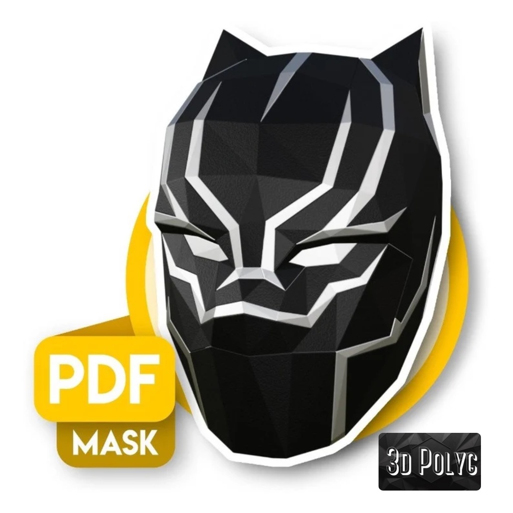 Black Panther PaperCraft, 3D paper model mask, paper craft, home decor ...