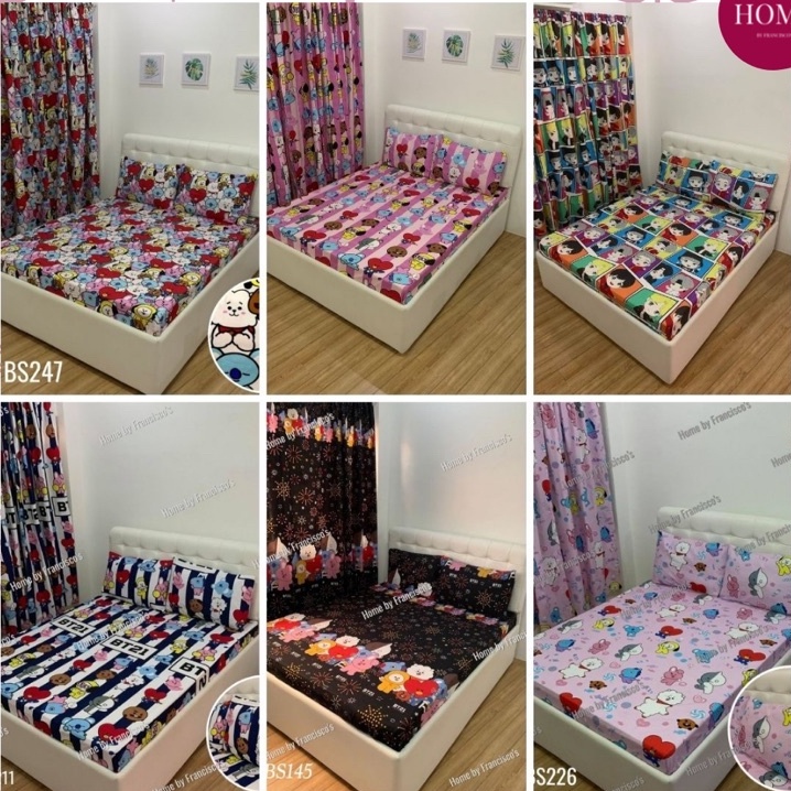 3 in 1 Canadian Cotton BT21 bed sheet set with Pillowcase | Shopee ...