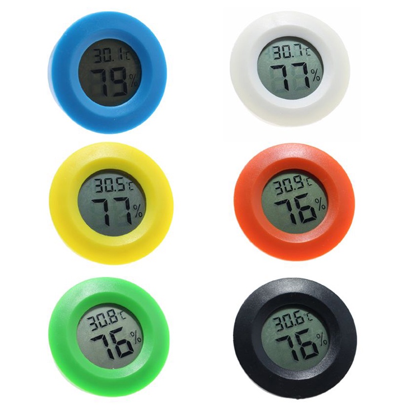 Mini Round LCD Digital Thermometer Hygrometer Fridge Freezer Tester ...