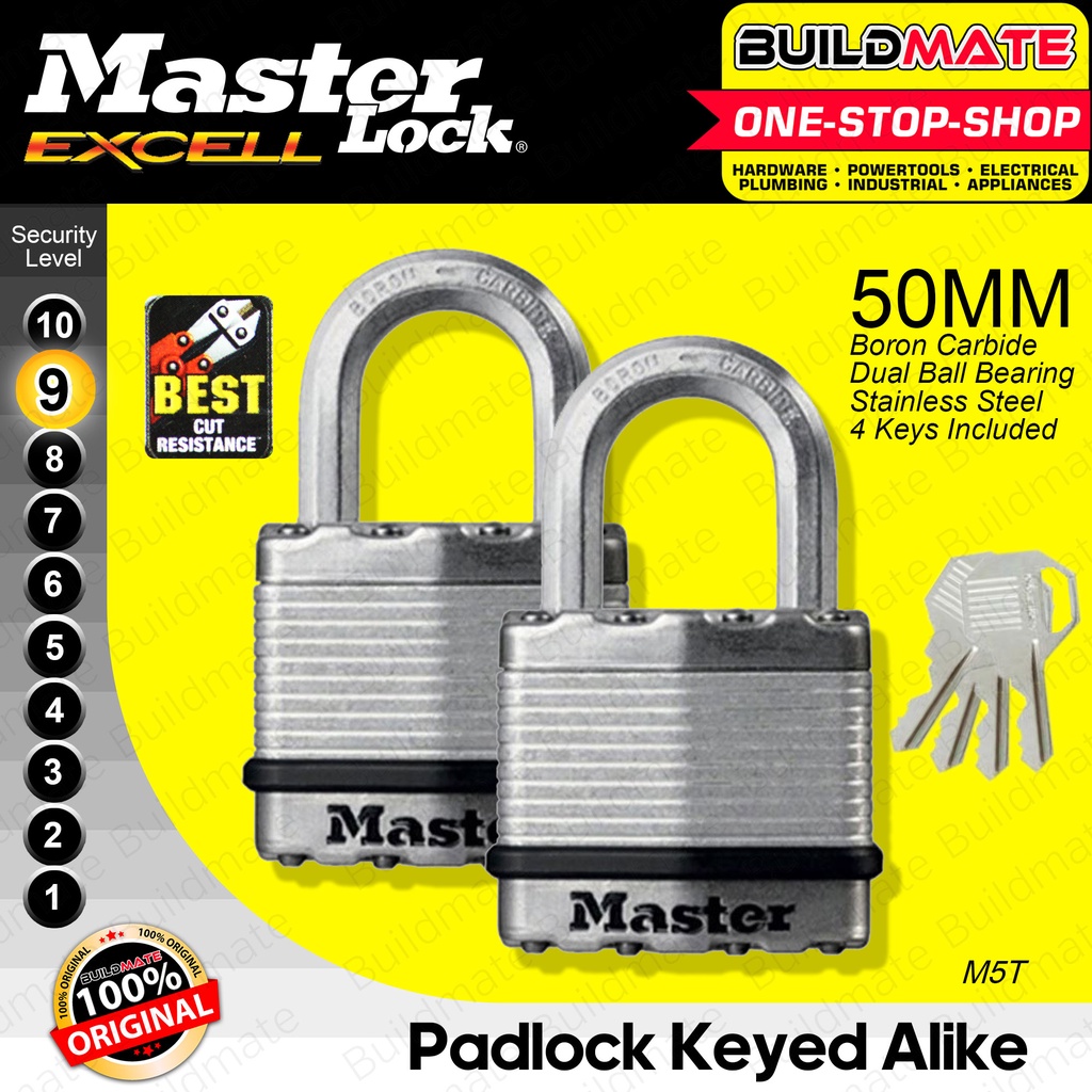 BUILDMATE Master Lock Excell Padlock Keyed Alike Magnum Series Wide ...