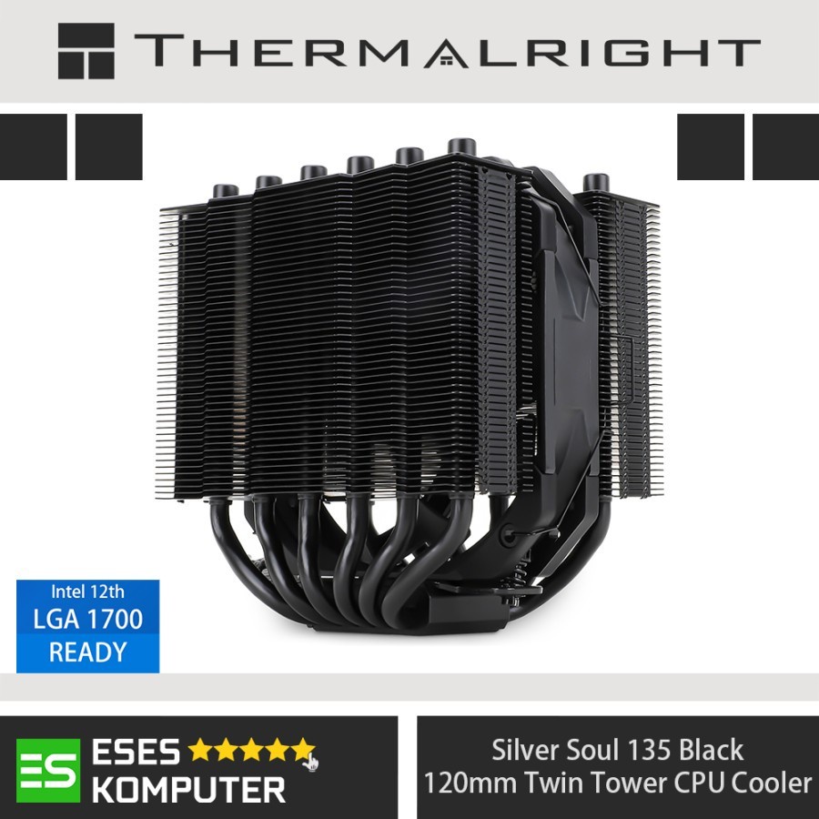 HSF THERMALRIGHT Silver Soul 135 Black | 120mm Twin Tower CPU Cooler ...