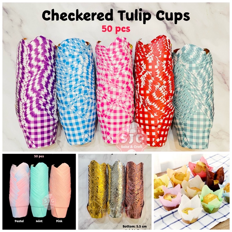 pastel tulip cups tulip foil cups 3 oz cups 50 pcs baking liners baking ...