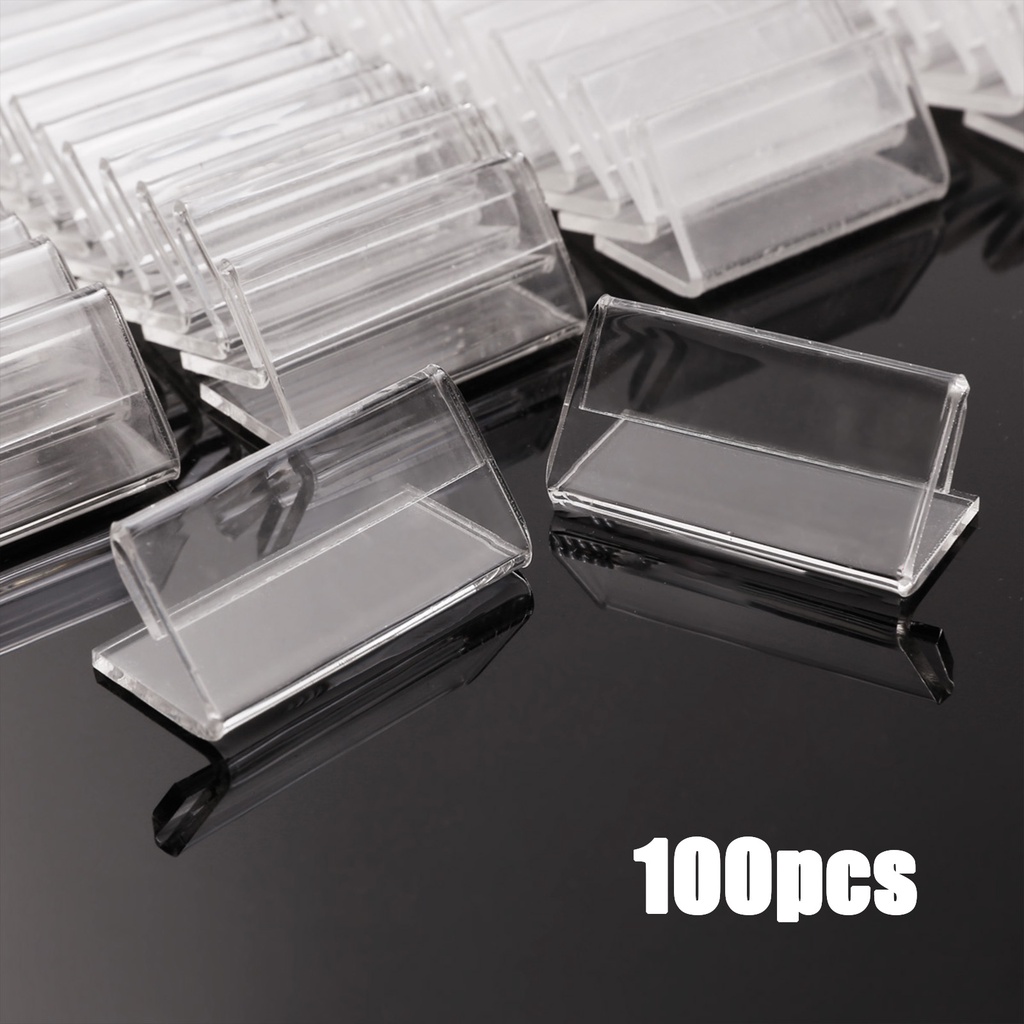 25-100pcs 4*2cm Mini Acrylic Small Sign Display Holder Price Name Card ...
