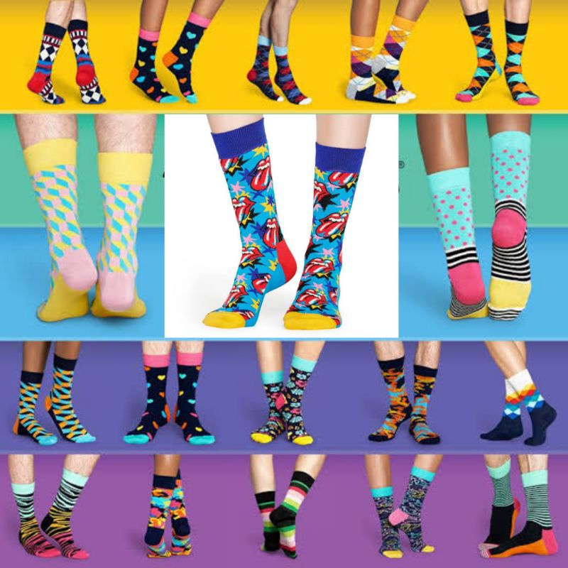 iconic socks happy fun Cotton socks | Shopee Philippines