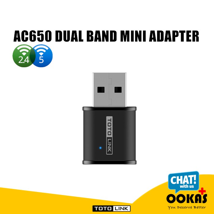TOTOLINK A650USM AC650 MU-MIMO Dual Band 5GHz + 2.4GHz Mini USB Wireless WiFi Adapter for PC ...