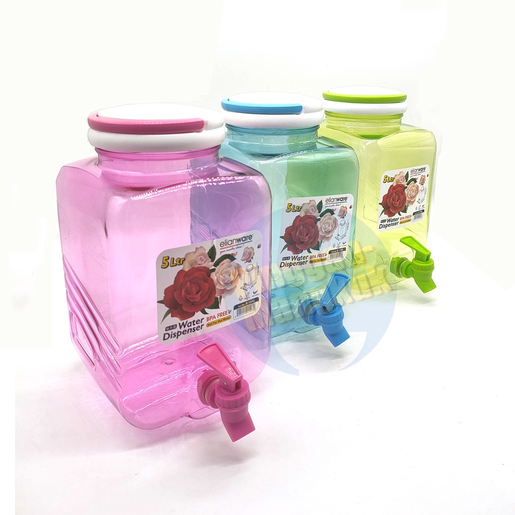 Elianware Beverage Drink Dispenser Water Container, Cooler 5 Liter ...