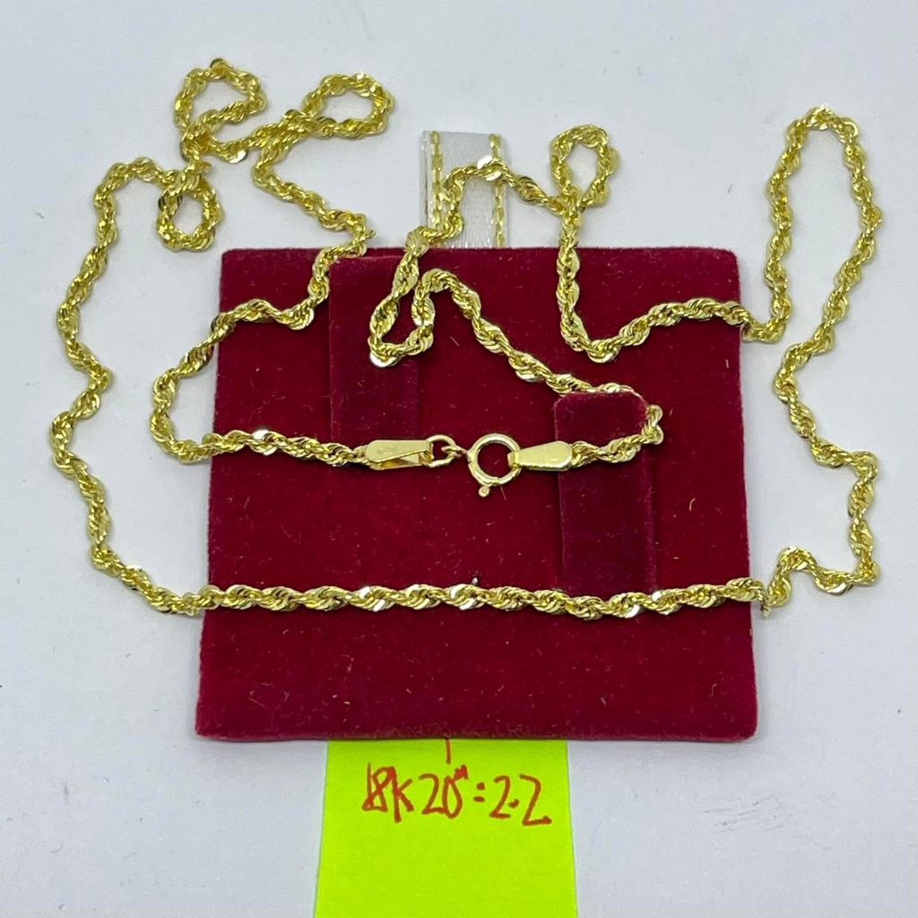 Pawnable saudi gold 18k rope gold chain necklace 20" | Shopee Philippines