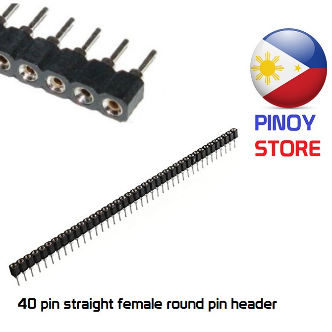 Round Pin Header strip 40 pins pinheader single row 2.54mm P40 | Shopee ...