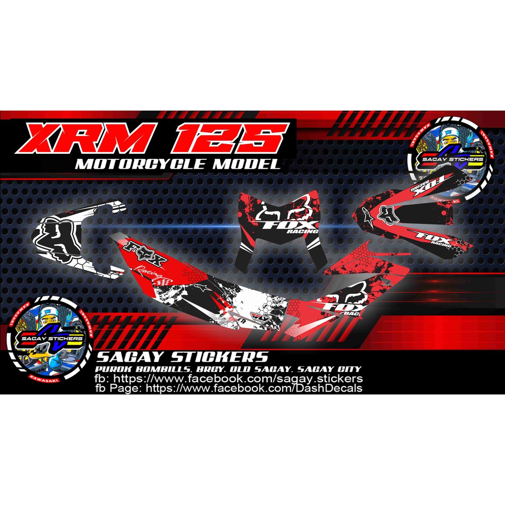 XRM 125 CARB Motorcycle Sticker Decals WITH FREE Assorted stickers ...