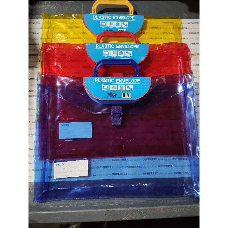 VECO Push Lock Expanded Plastic Envelope With Handle LONG | Shopee ...