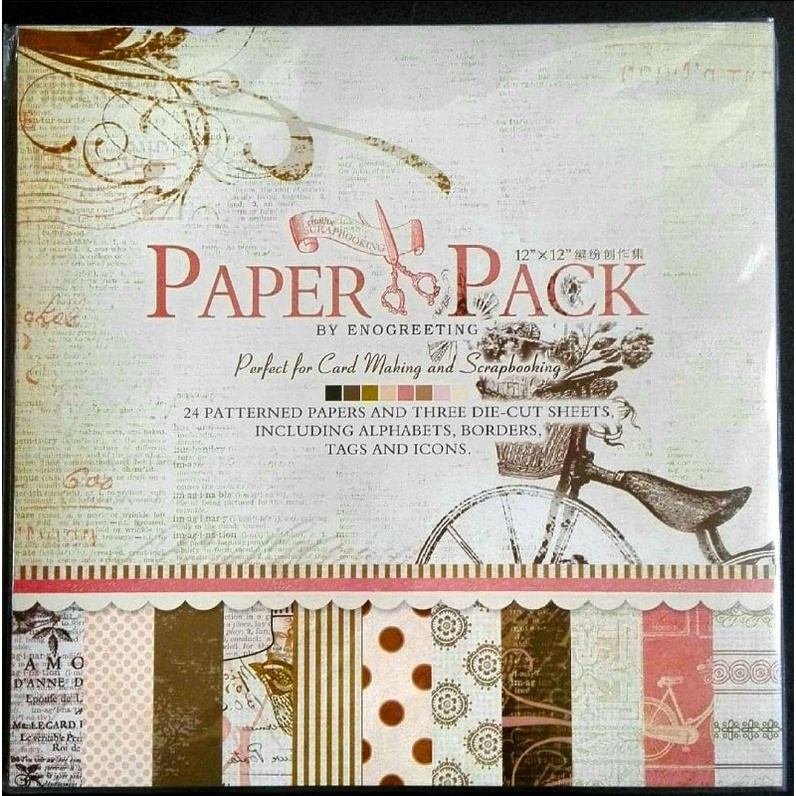 Cardstock Paper Pack 12x 12 Inches Designer Paper Pattern Paper Vintage ...