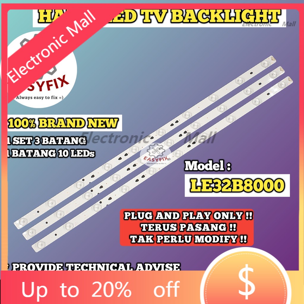 LE32B8000 Haier backlight strip HAIER 32 INCH LED BACKLIGHT ( LAMPU TV ...