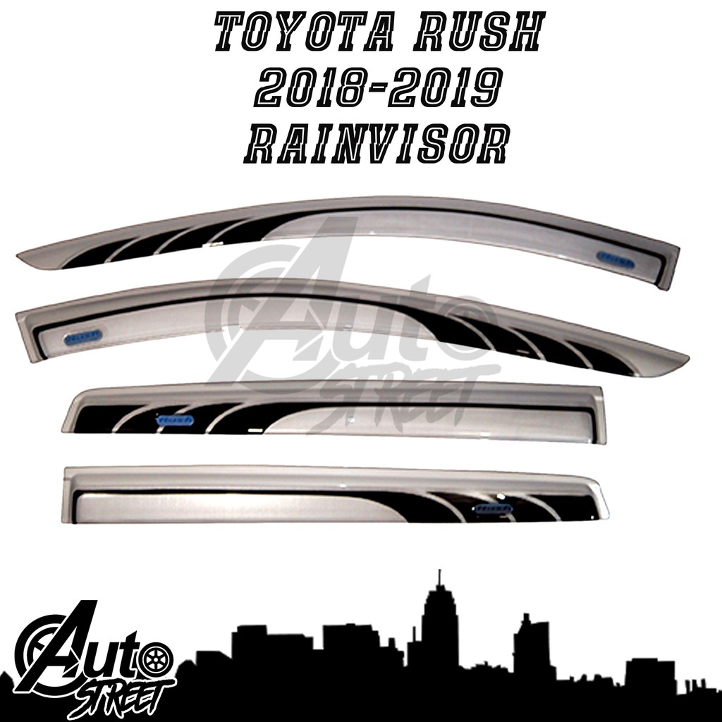 Toyota Rush 2018-2019 Rain Guard Window Visor (Two Tone / Silver Net ...