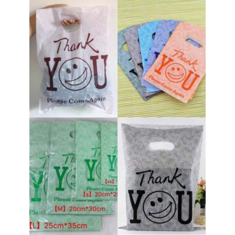 Thank You Printed Loot Bag 50 PCS (Random Colors) | Shopee Philippines