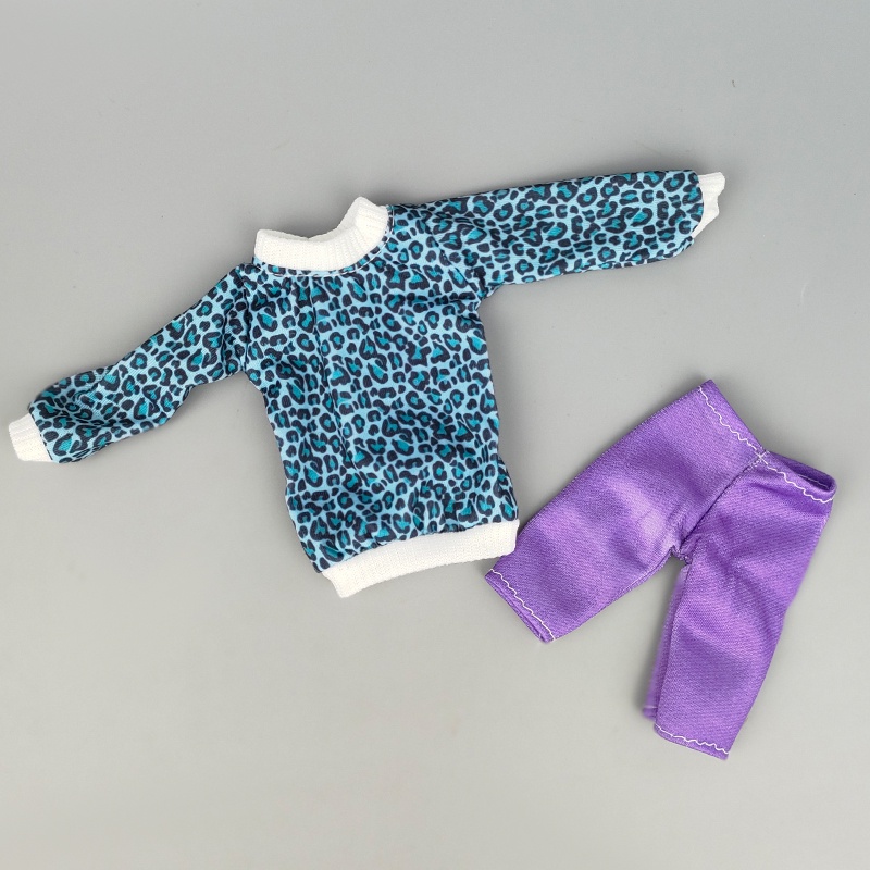 1/6 Doll Clothes For Ken Boy Doll Outfits Leopard Blouse Top & Short ...