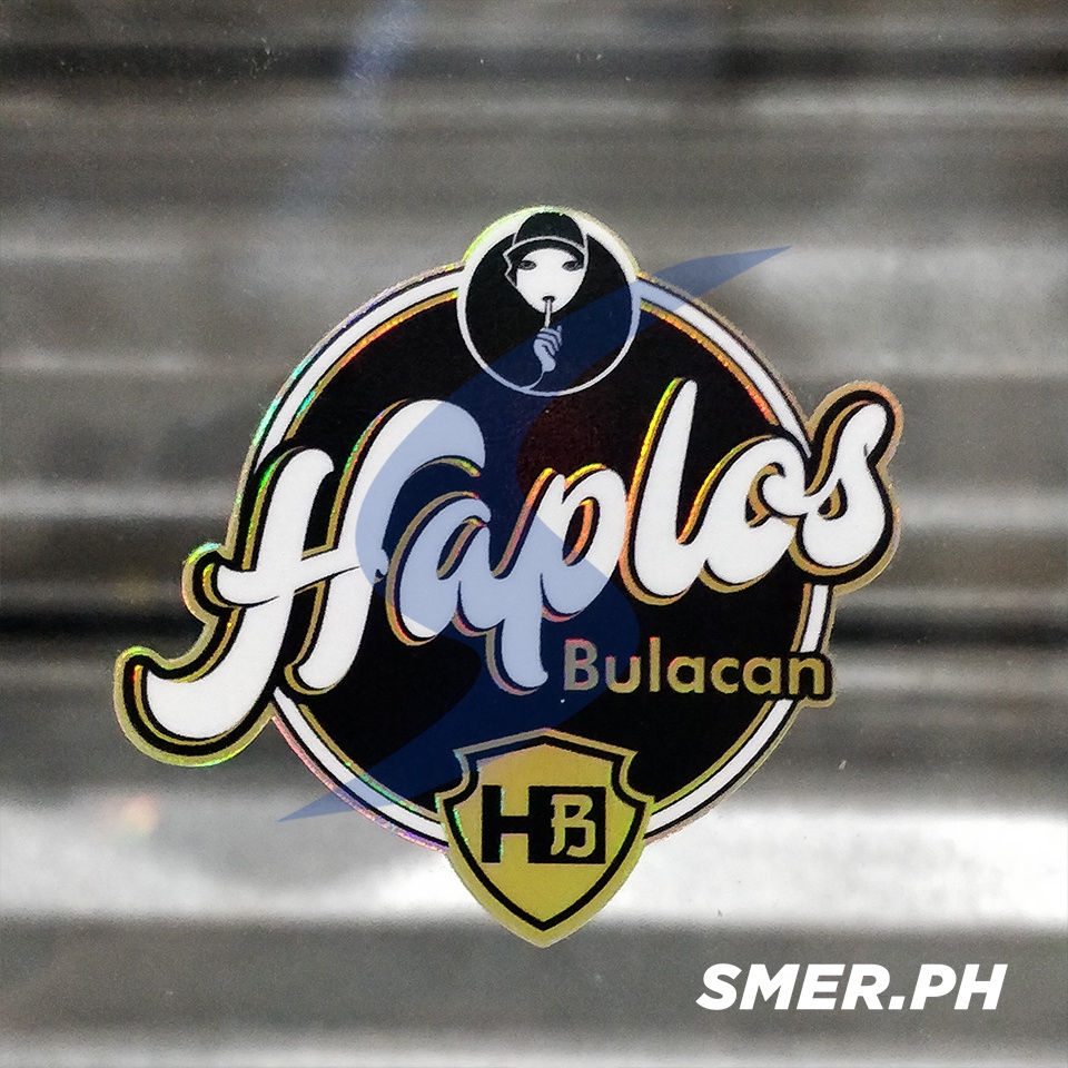 Motorcycle/Car/Bike Sticker Haplos Bulacan 2x2in Hologram White ink ...