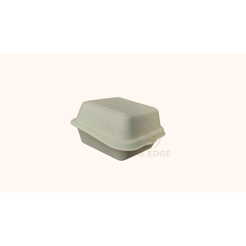 Sugarcane Bagasse Clamshell Burger Bento Box 6 x 6 inches 450ml (10 pcs ...