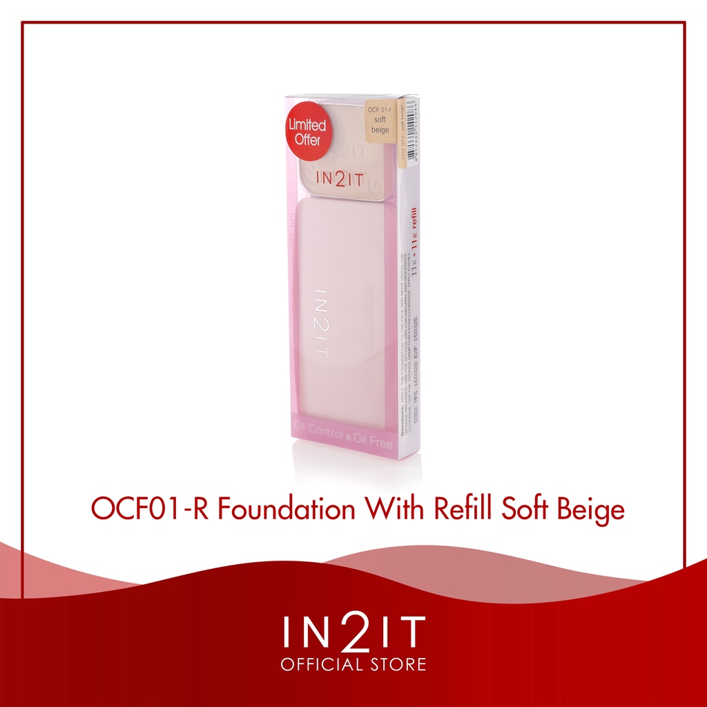 IN2IT Oil Control 2-Way Waterproof Foundation with Refill 01-OCF-R ...