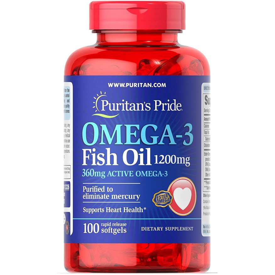Puritan's Pride Omega-3 Fish Oil 1000 mg 100 Softgels | Shopee Philippines