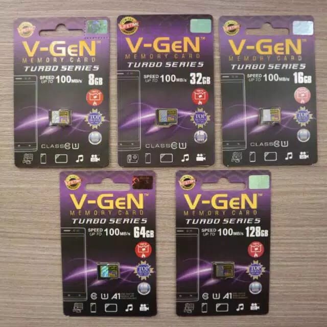 Micro SD V-gen Memory Card 8gb 16gb Class 10 Turbo Vgen Original ...