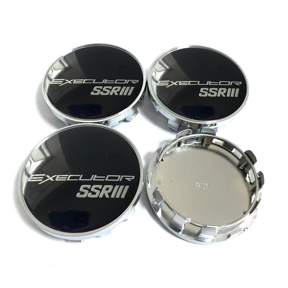 4pc 59mm SSR Black Silver red logo Sticker Car Modified Wheel Center ...