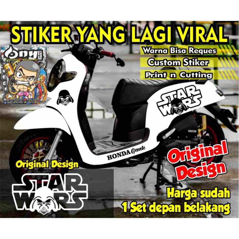 Cutting STAR WAR STICKERS FOR HONDA SCOOPY YAMAHA FINO | Shopee Philippines