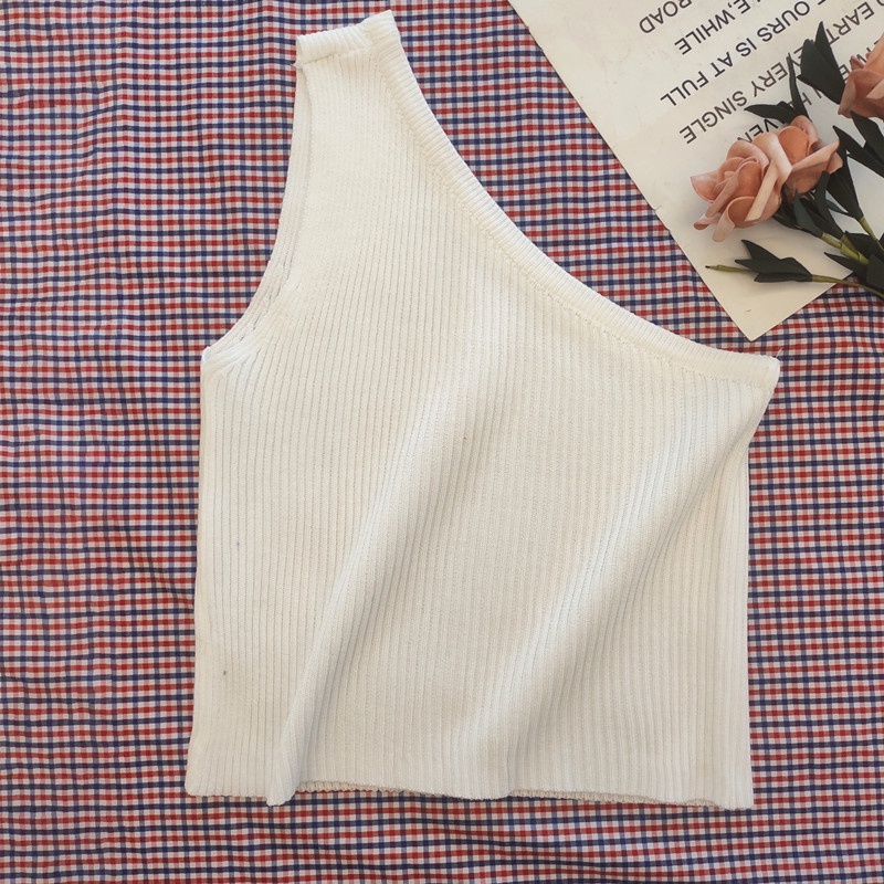 Camisole Women's Inner Wear Sexy Sloping Shoulder Off-shoulder Short ...