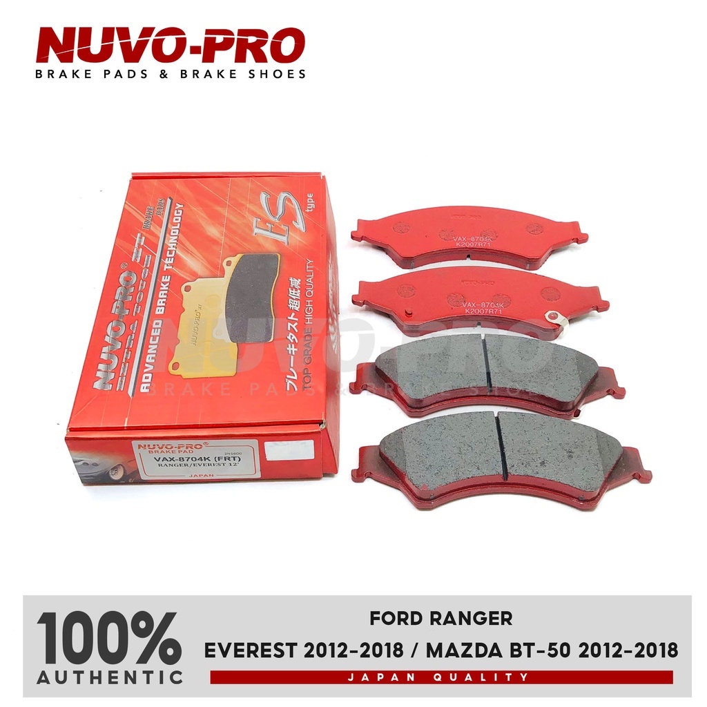 Nuvo-Pro Brake Pad Front Ford Ranger / Everest 2012-2018 / Mazda BT-50 ...