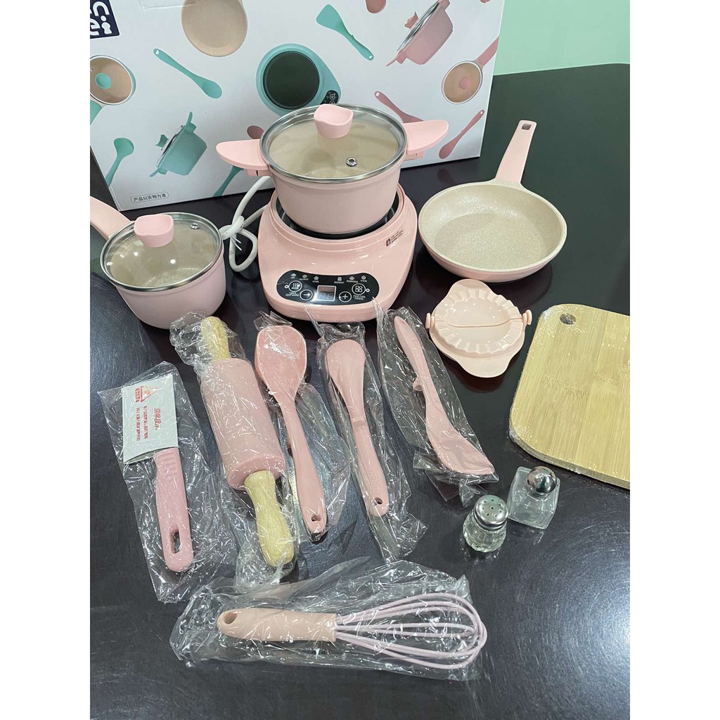 Kids Mini Real Cooking Set / Real Cooking Set with Real Rice Cooker and ...