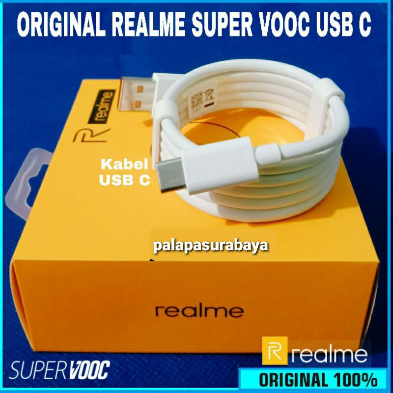 Realme SUPER VOOC Type C Data Cable Realme 5 Pro / 6i / 6 Pro / 7i / 7 ...