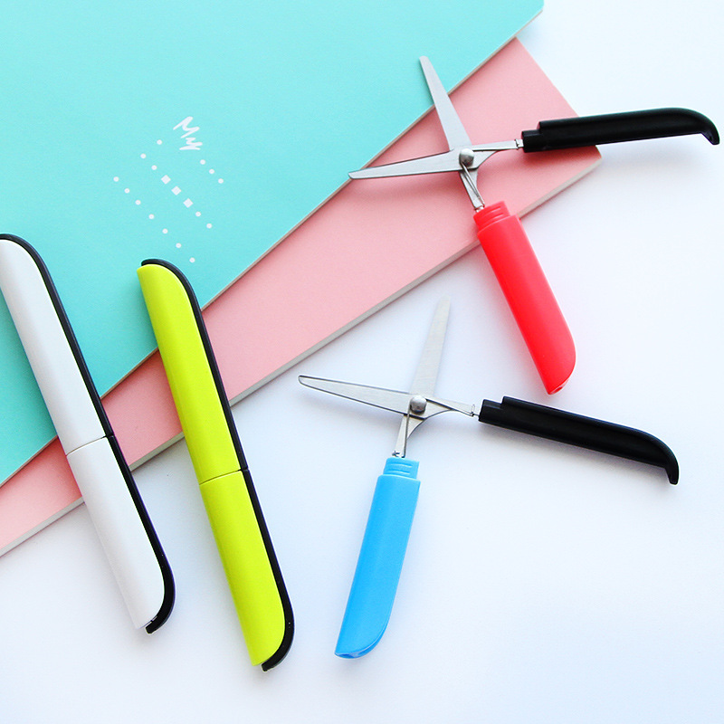 Deli Color Stationery Cutting Scissors Safety Student Hand-Cut ...