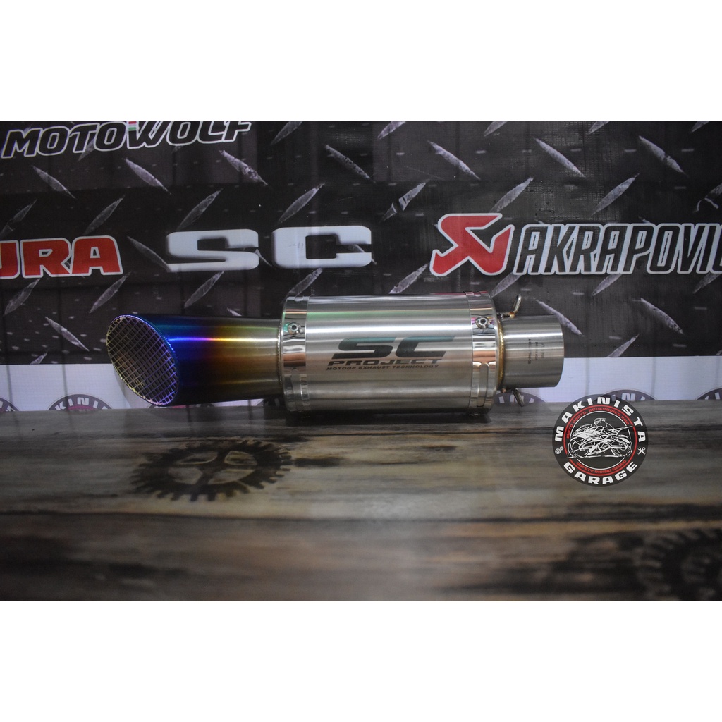 SC Project Tri-Colour Universal Motorcycle Exhaust Thai Muffler 51mm ...