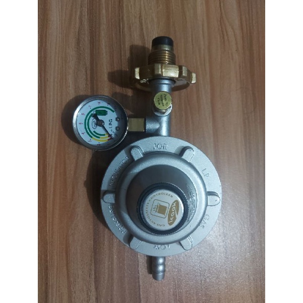 IC-368 ICOOK LOW PRESSURE REGULATOR WITH SAFETY BUTTON AND GAUGE ...