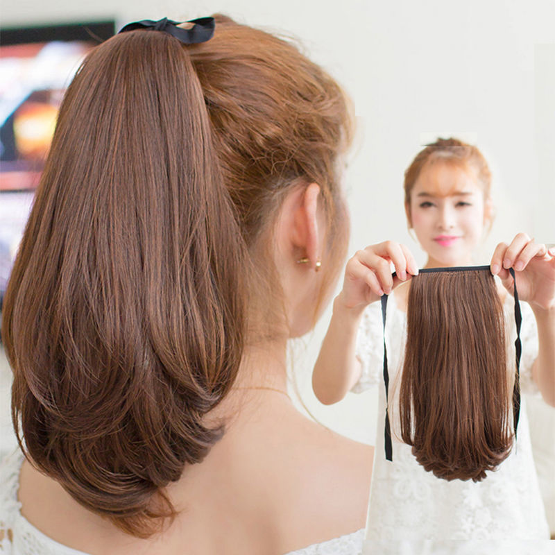 Ponytail Wig for Women Ribbon Short Ponytail Hair Tie Heat Resistant ...