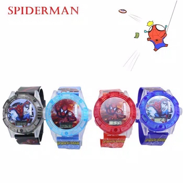 Spiderman Character Projector laser Children's Watch | Shopee Philippines