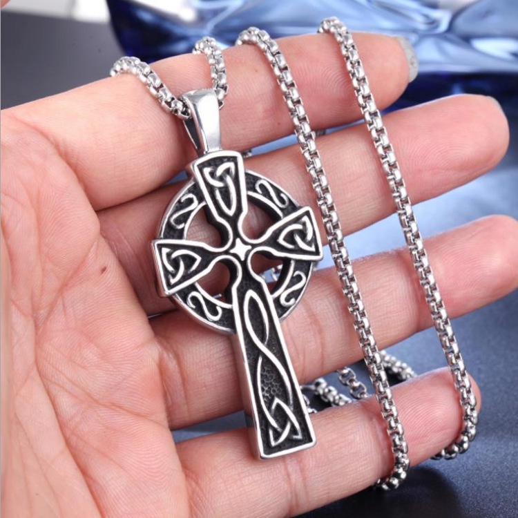 Titanium Steel Scottish Cross Pendant Celtic Domineering Cross | Shopee ...
