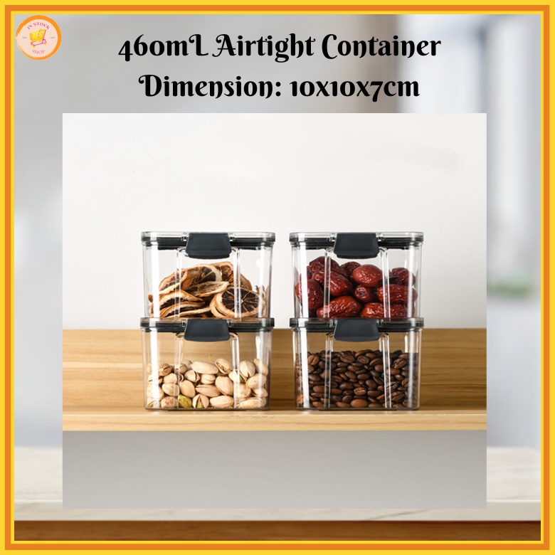 460mL AIRTIGHT CONTAINER SQUARE JAR/ FOOD STORAGE/ PLASTIC FOOD ...