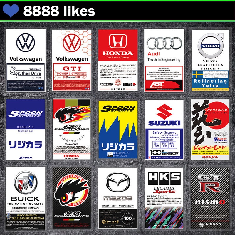 Creative Car Jdm Modified Sticker Auto Spoon Mugen Js Racing Logo ...