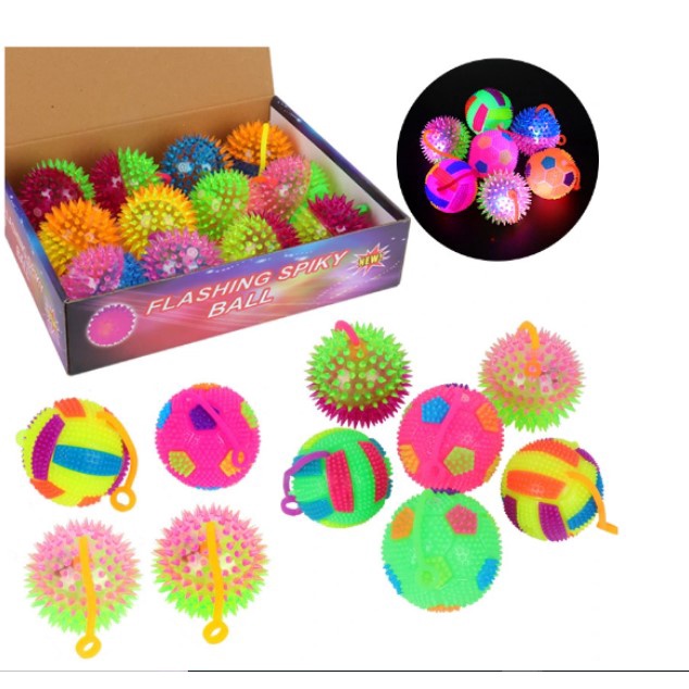 YMS Spiky Massage Flashing Yoyo Whistle Bouncing Ball With Light 5pcs ...