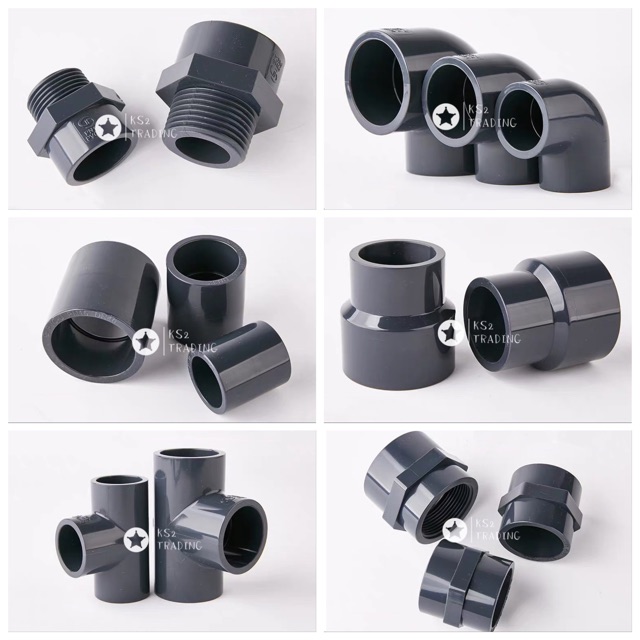 PVC Gray Pipe Fittings 1/2" 、3/4" 、1" （Tee,Coupling,Elbow,Reducer ...