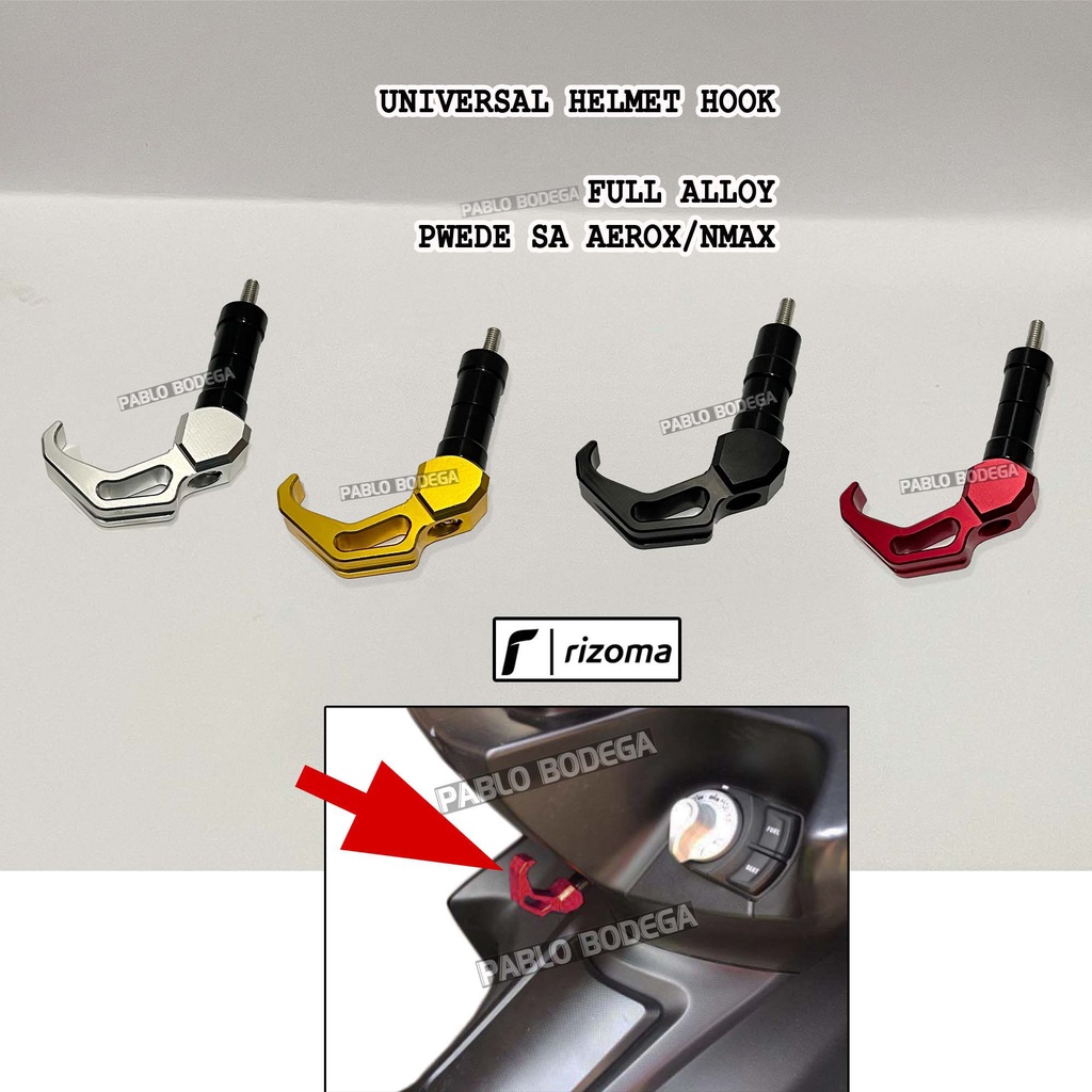 Helmet Hook Alloy Universal fit for aerox nmax with bolts and spacers ...