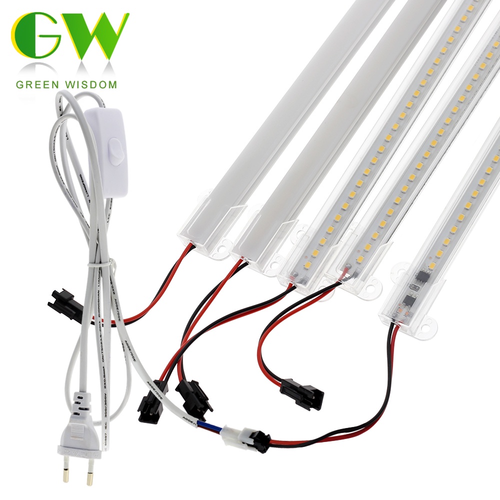 V-Type Wall Corner Tube 72 LEDs US AC220V 50CM LED Bar Light Stick-on ...