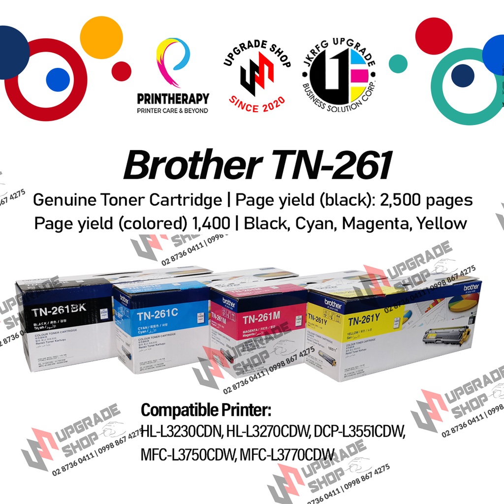 Brother Original Colour Toner Cartridge TN-261 Black/Cyan/Magenta ...