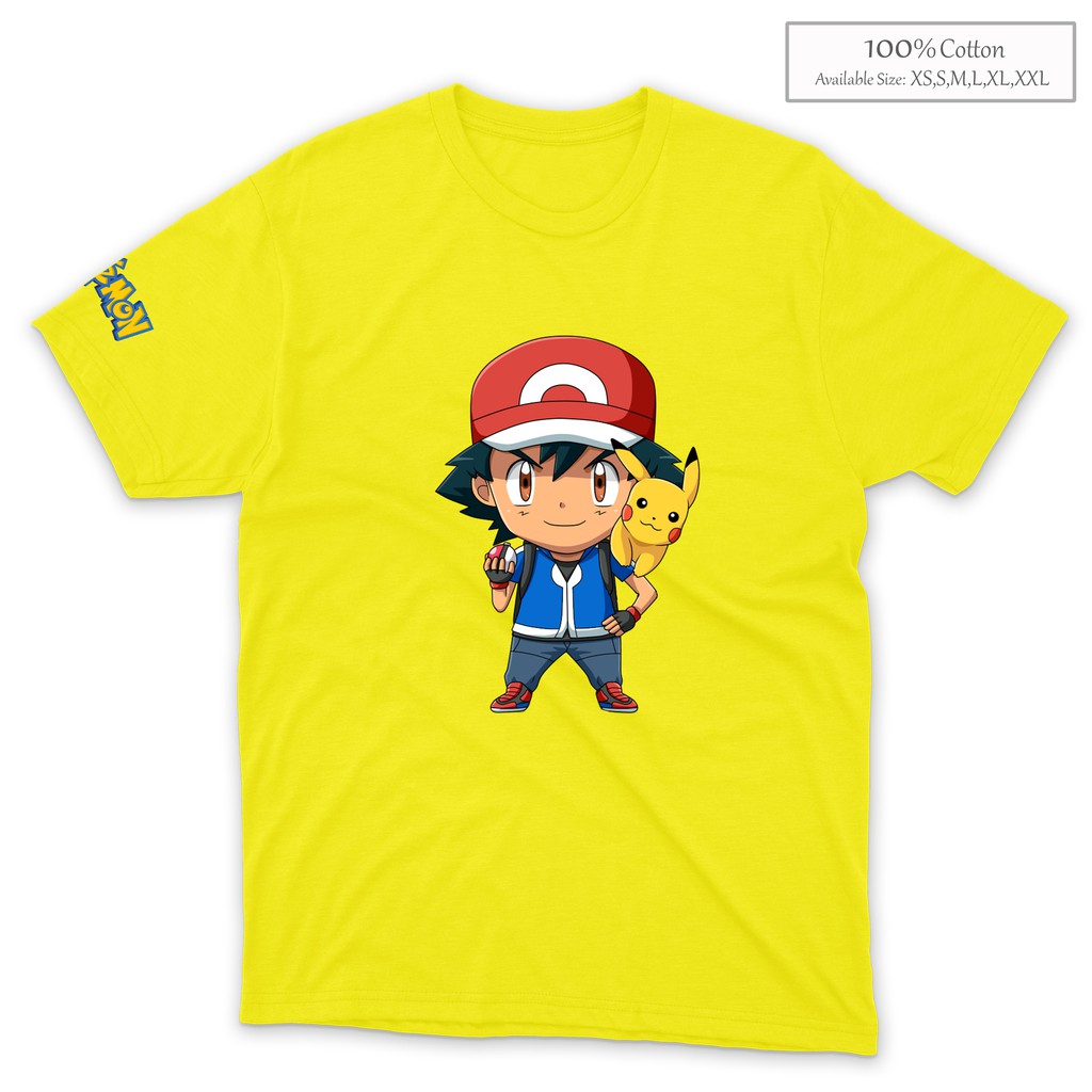 Pokemon Ash Ketchum And Pikachu High Quality Shirt (P17) | Shopee ...