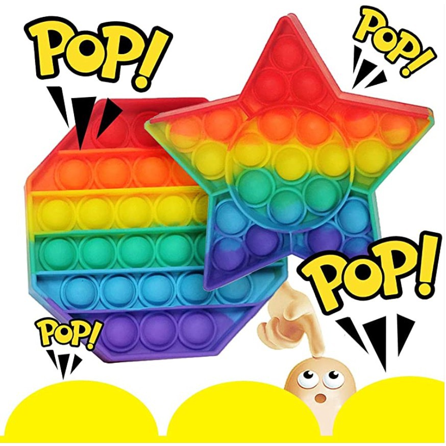 Pop It Round Fidget Kids Toy Push Bubble Stress Relief Fidget Toy ...