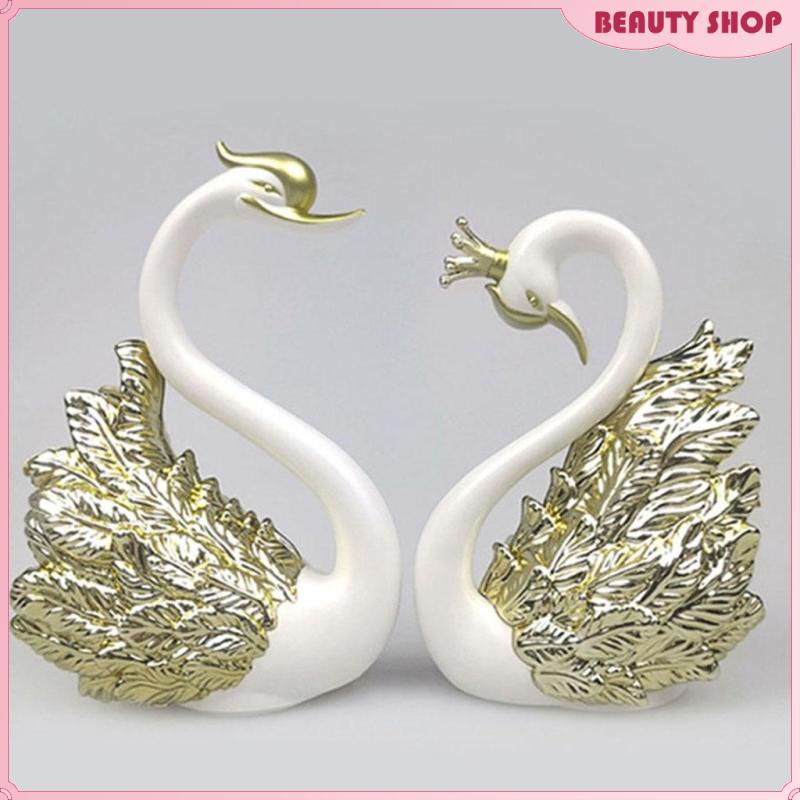 Resin Swan Statue Figurine Ornaments For Tabletop Shelf Cabinet ...
