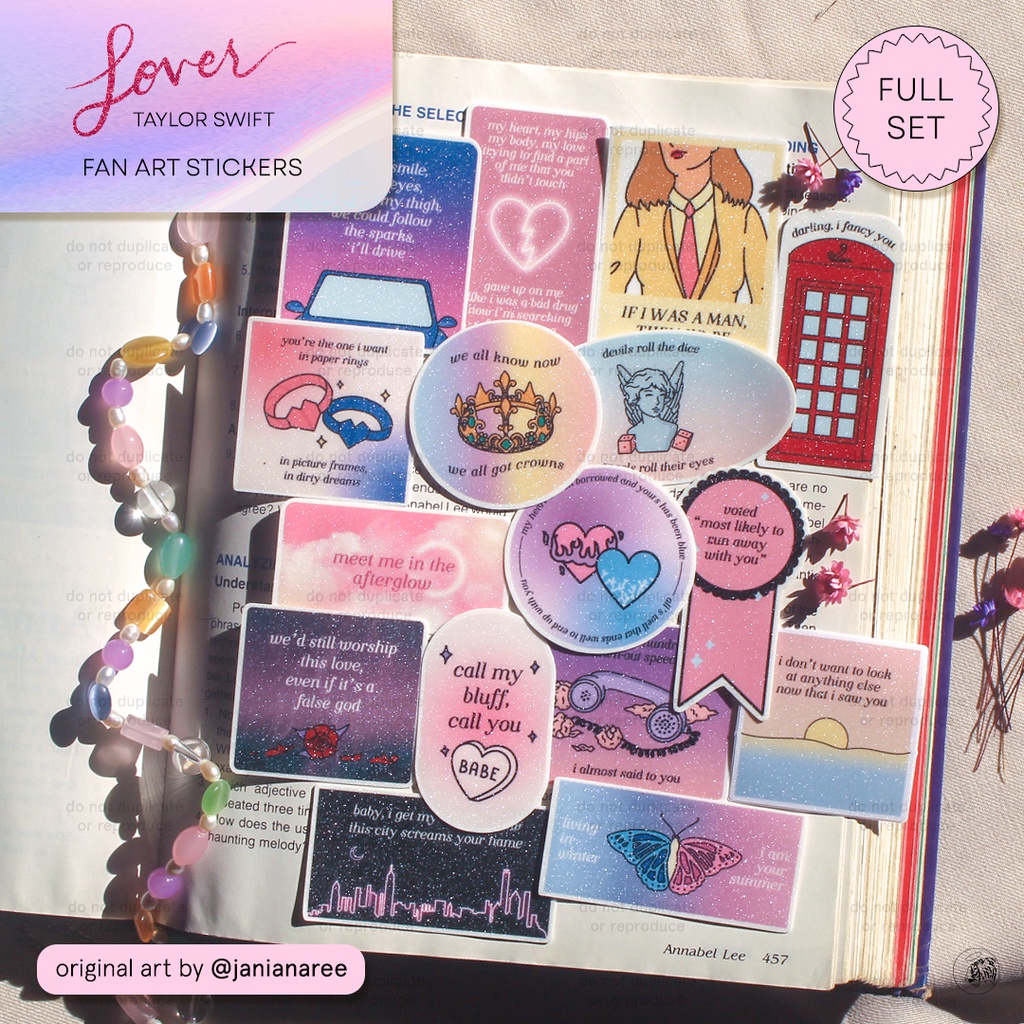 FULL SET Lover by Taylor Swift Glitter Vinyl Stickers (Tags: aesthetic ...