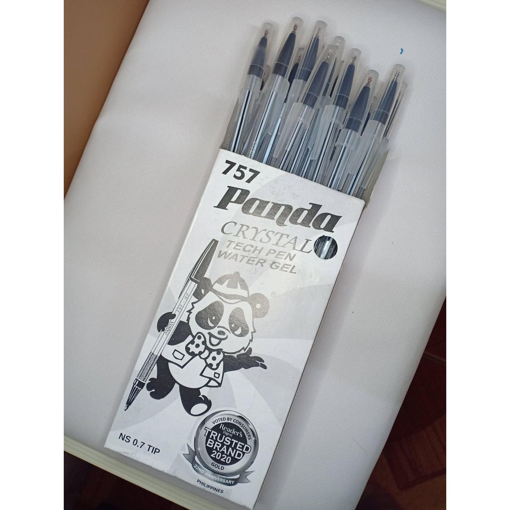 25pcs/box Panda Crystal Ballpen (in BLACK,BLUE,RED,GREEN) | Shopee ...